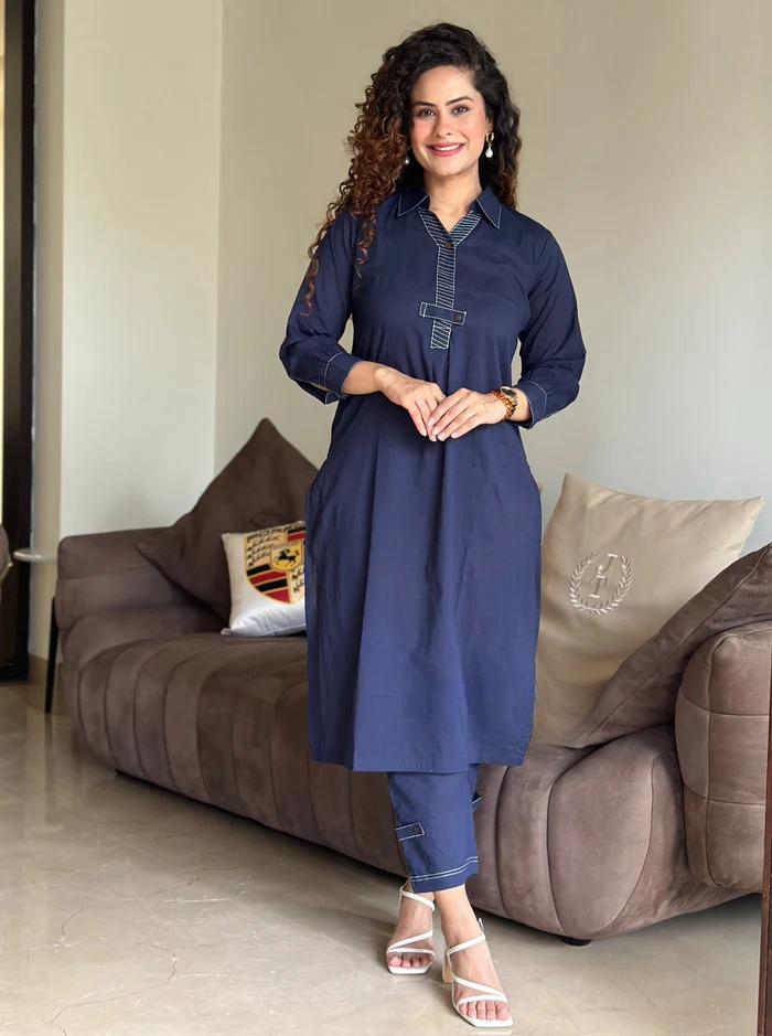 Denim Look Cotton 2 Pc Coord Set – jaipurtrendzbyruchita